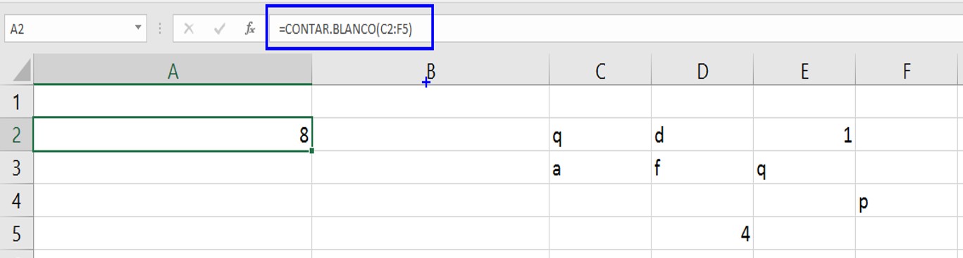 Función Contar.Blanco - Excel Básico